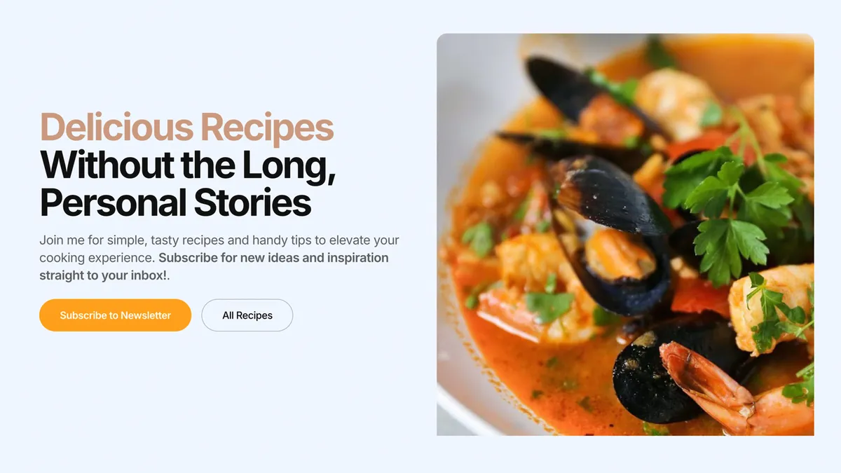 The Cooks Room — Delicous Recipes Without the Long, Personal Stories